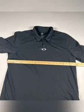 Shirts | Oakley Polo Shirt Mens Xl Black Center Logo Mesh Performance ...